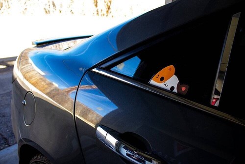 Peeking Cat Cute Car Peeker Gift Window Sticker Cartoon 5in Decal ...