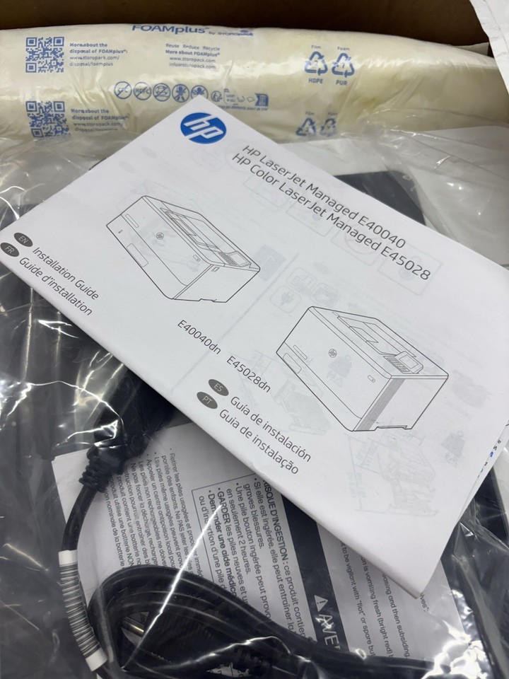 HP LaserJet Managed E40040dn Laser Monochrome Printer | eBay