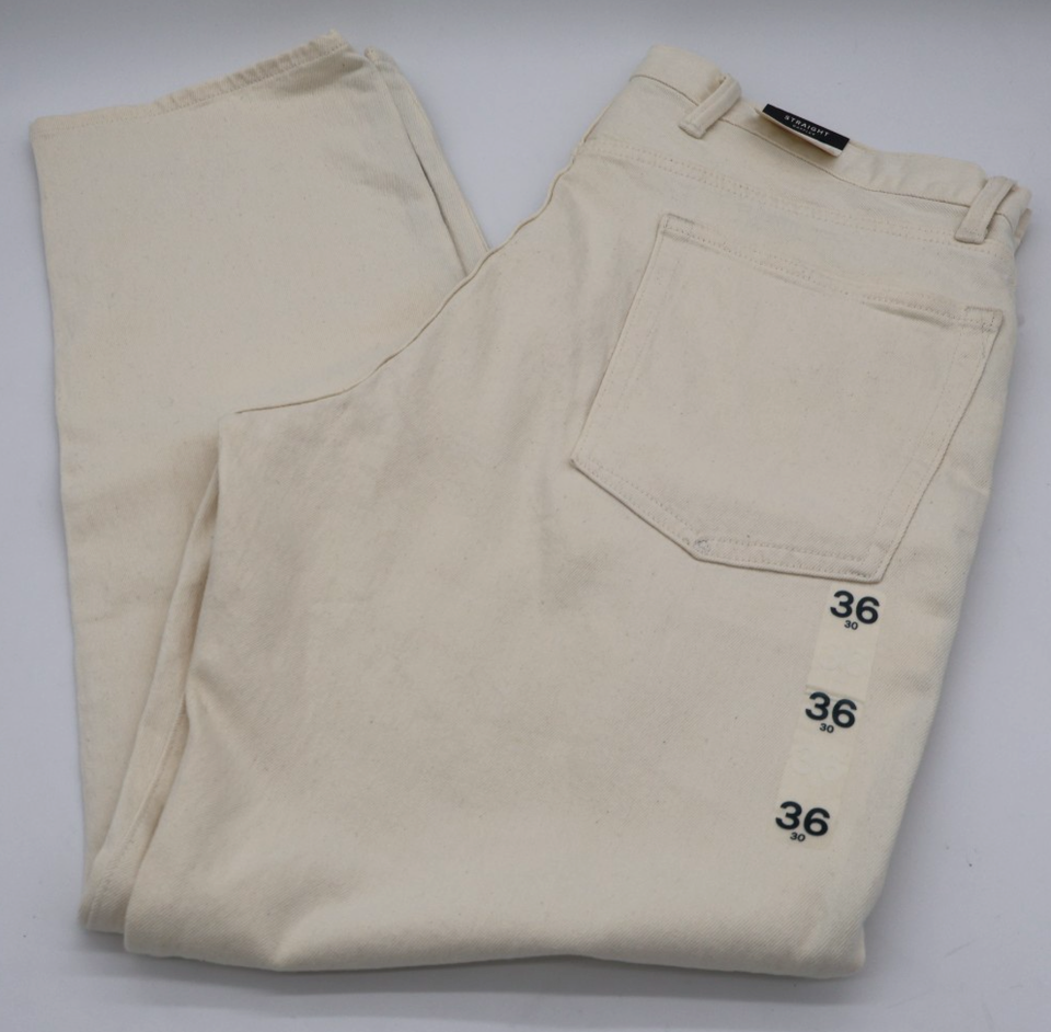 GAP Flex Straight Leg Denim Jeans In Cream White Men’s 36 x 30 Pants ...
