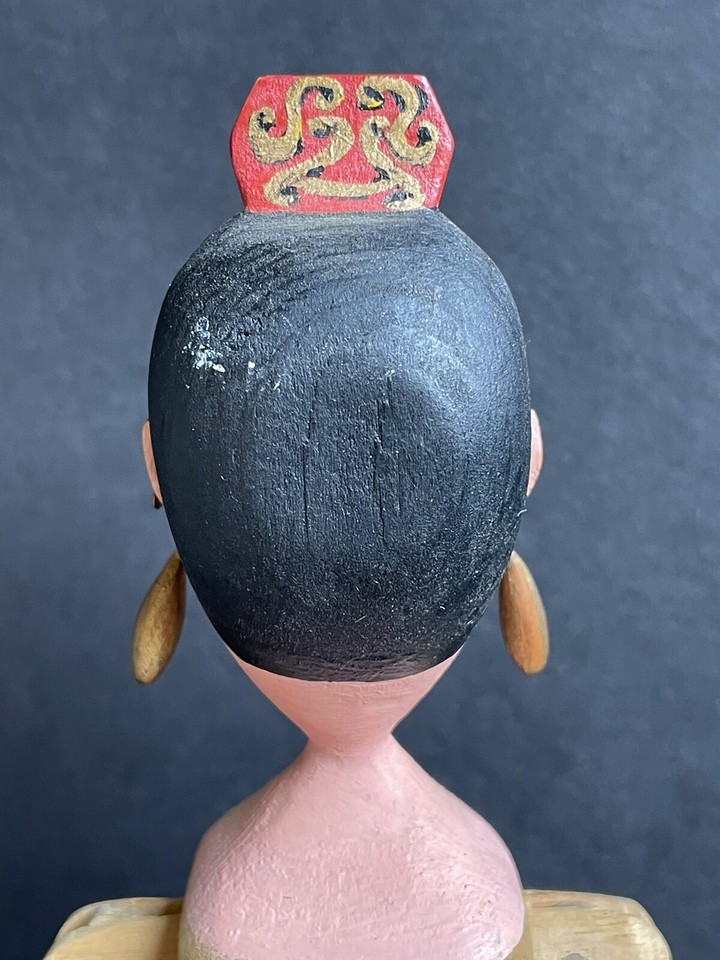 Vintage 16.5” Artist Carved Wooden Peg Jointed Tuck Comb Reproduction ...