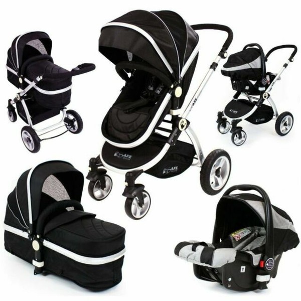 iSAFE 3 in 1 Baby Pram System with Carseat - Black for sale online | eBay