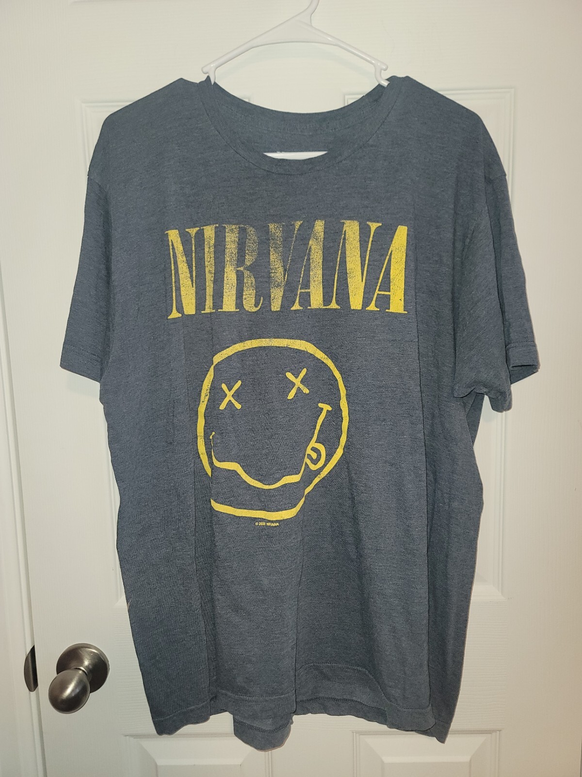 Official NIRVANA 2020 Nevermind Smiley Face Logo Gray… - Gem