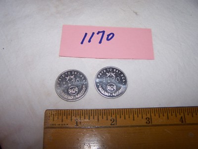 2 Vintage RCA Authorized Radio & Television Tube Distributor TOKENS ...