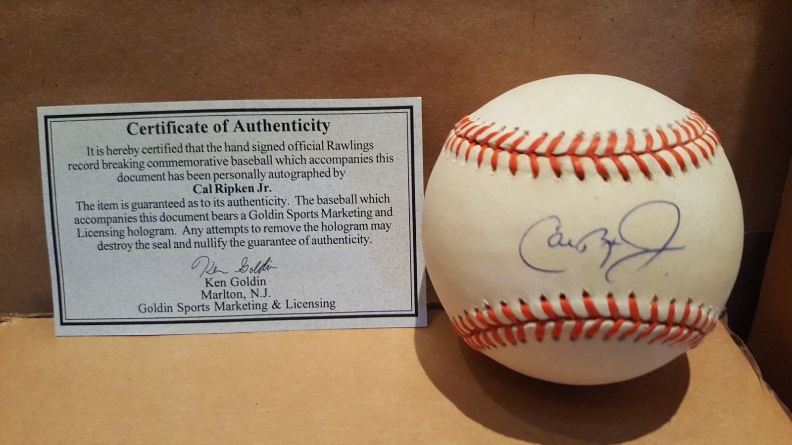 Cal Ripken Jr. Signed Autographed Baseball Official Ball American ...