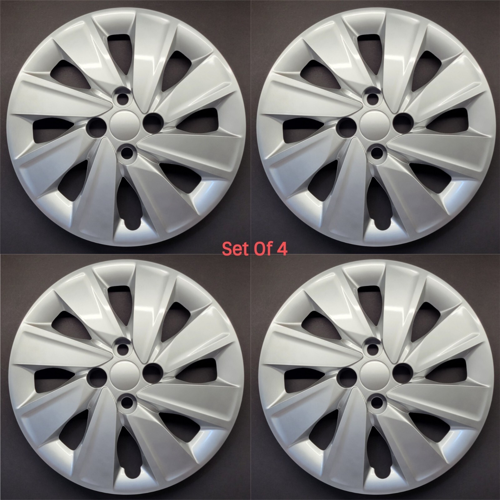 New Wheel Covers Hubcaps Fits 2018-2023 Kia Rio 15" Silver Bolt-On Set ...
