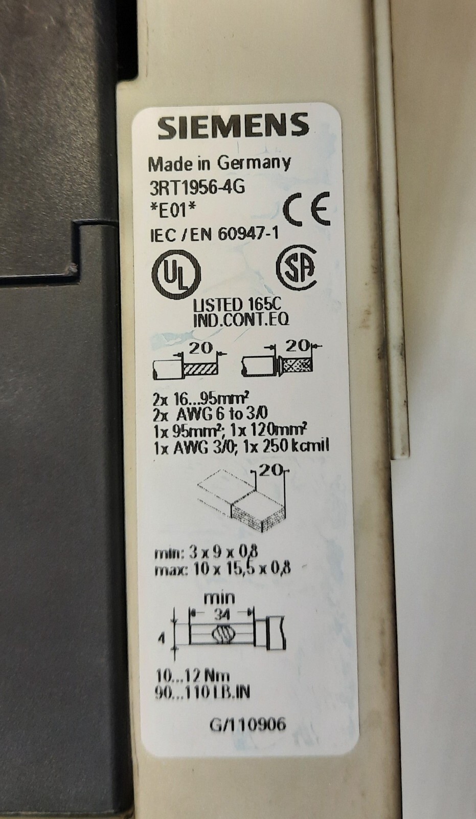 Siemens 3RT1054-6...6 and 3RT1054-6AF36 Contactor | eBay