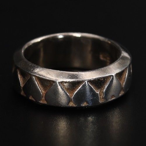 VTG Sterling Silver - MODERN 7mm Geometric Triangle Band Ring Size 5.5 ...