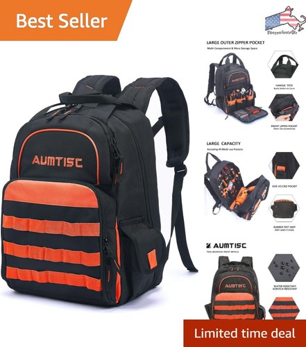 Large Capacity Tool Backpack for Construction Work - 49 Pockets ...