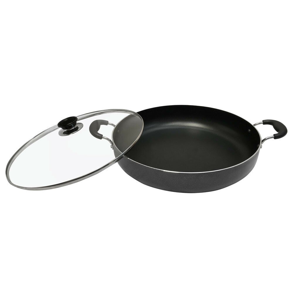 10" Aluminum Low Pot 4 Qt Cookware Deep Cooking Non Stick Coating Wide ...