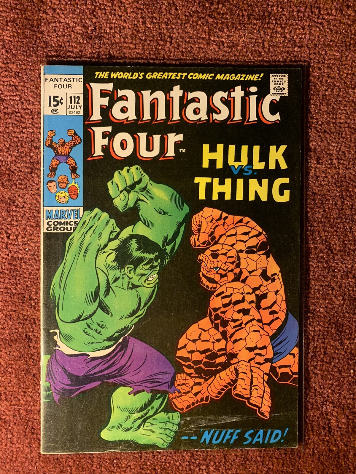 Fantastic Four #112 Hulk vs. Thing Classic Cover Marvel Comics 1971 | eBay