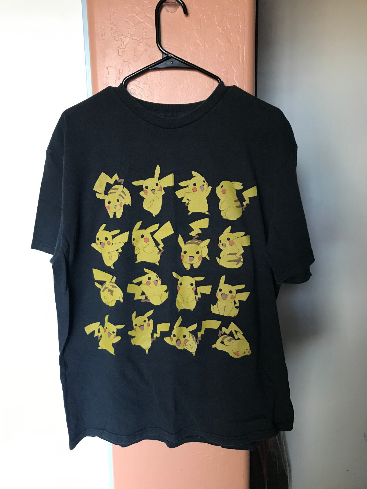 Pokemon Pikachu Multiple Poses Black T-Shirt Size Ext… - Gem