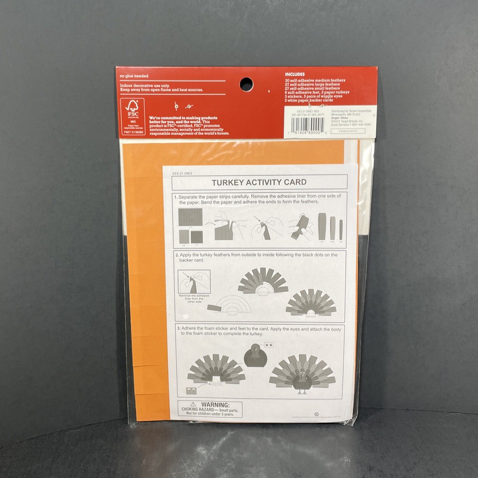 Spritz Turkey Activity Kit 3 Thanksgiving Turkeys Paper Crafts Fall ...