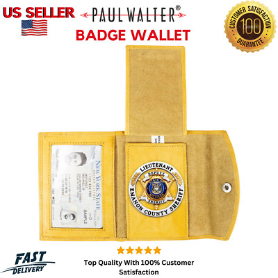 IDBadge Holder Slim Stylish Genuine Leather Wallet,Concealed Carry ...