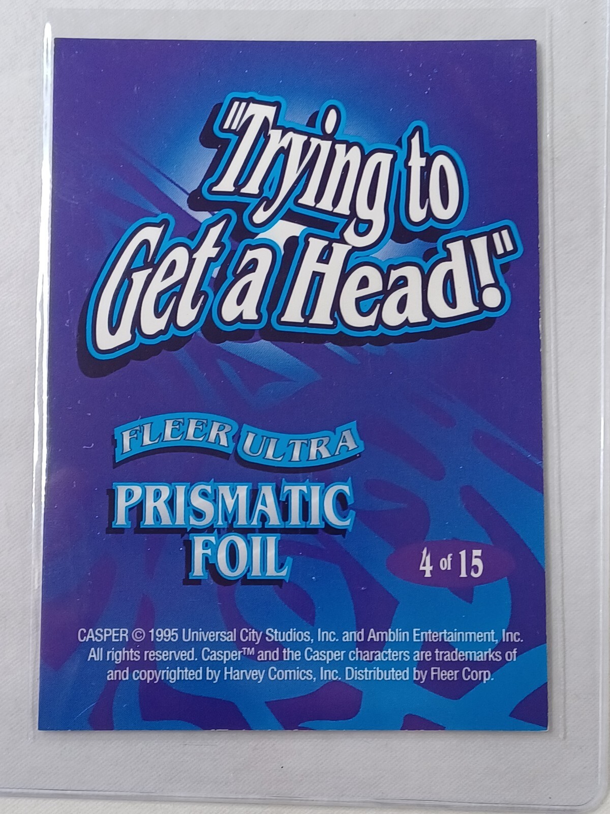 1995 Casper Fleer Ultra Prismatic Foil Get a Head 4 of 15 Insert Chase ...
