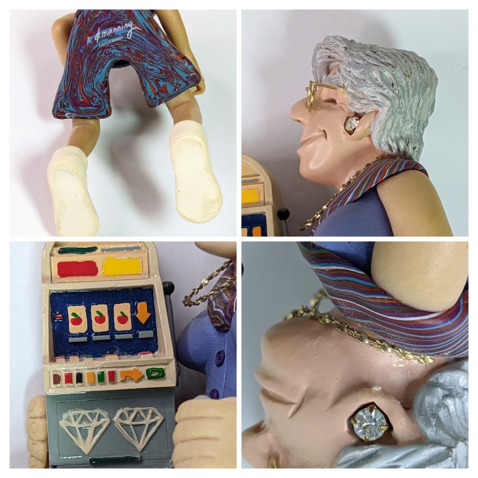D Manning Gambling Grandma Figurine Shelf Sitter Casino Slot Machine ...