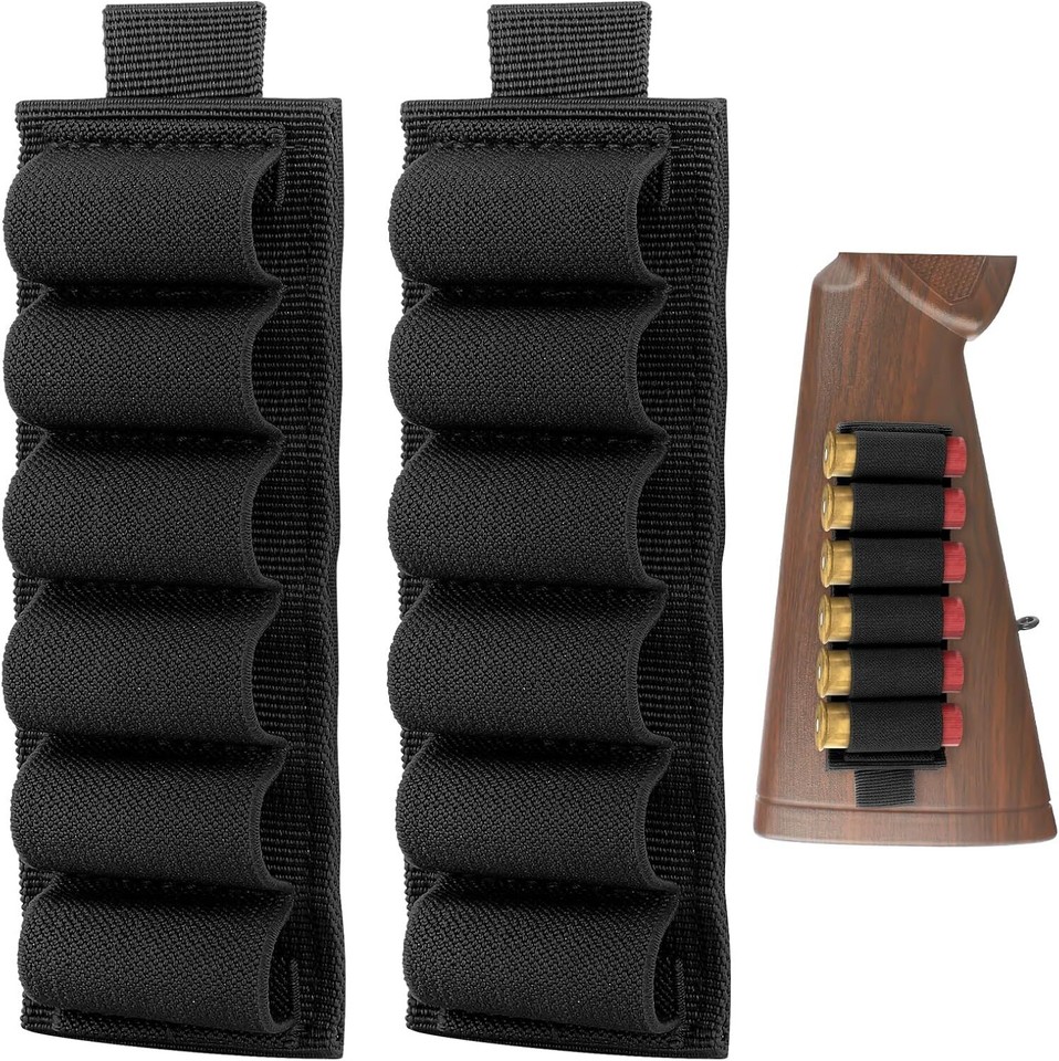 2 Tactical Molle 6 Rounds Shotgun Shell Holder Ammo Carrier Pouch 12/20 ...