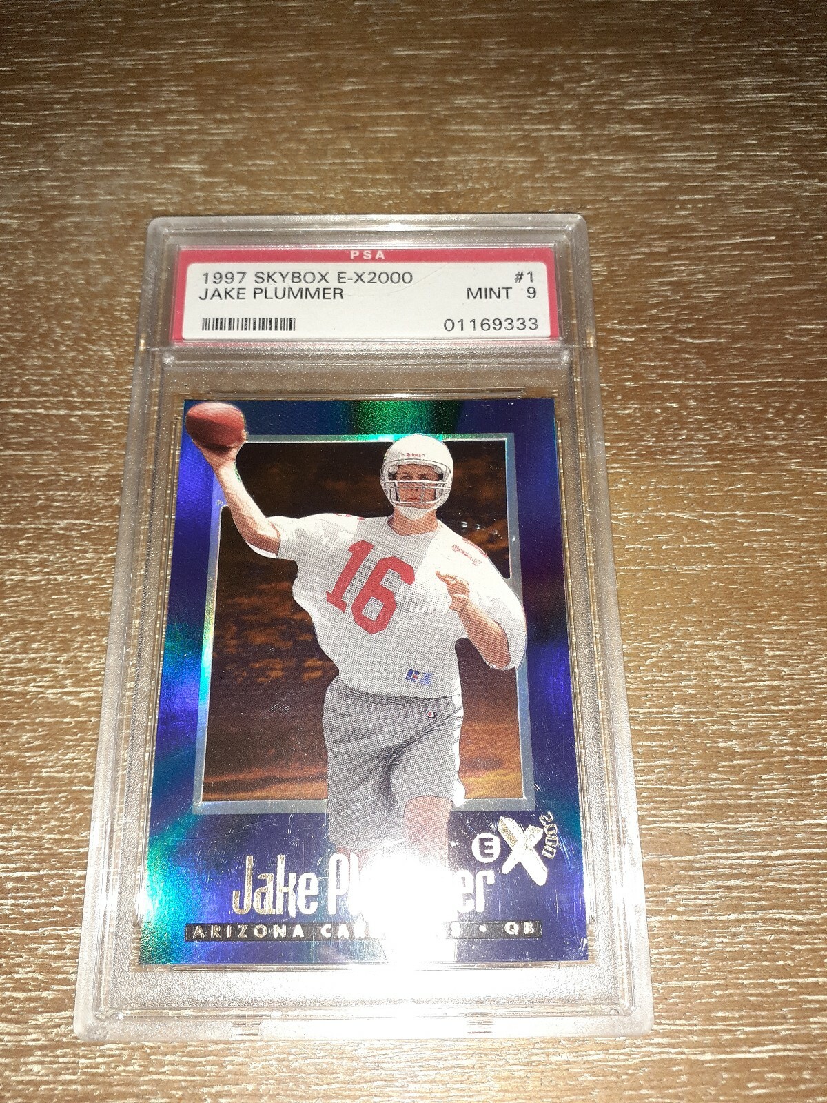 Jake Plummer Cardinals 1997 SkyBox E-X 2000 Rookie Card #1 PSA MINT 9 ...