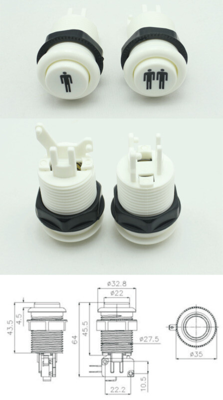 Arcade Game Start Button 1p 2p HAPP Style Player Push Button With ...