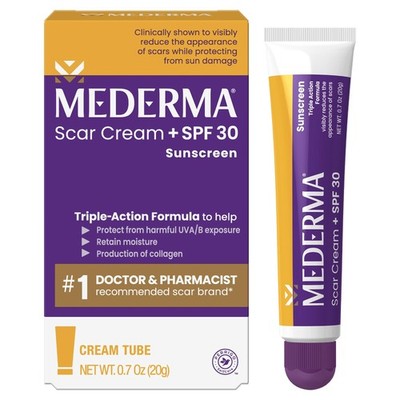 Mederma Scar Cream + SPF 30 Protection & Treatment, 0.7 oz (20g ...