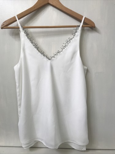 Topshop Unique White Top Cami Spaghetti Strap US4 | eBay
