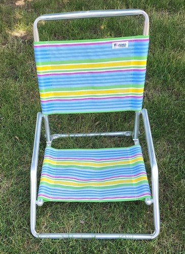 Debro The Original Striped Aluminum Folding Chair Lawn Lounge Beach ...