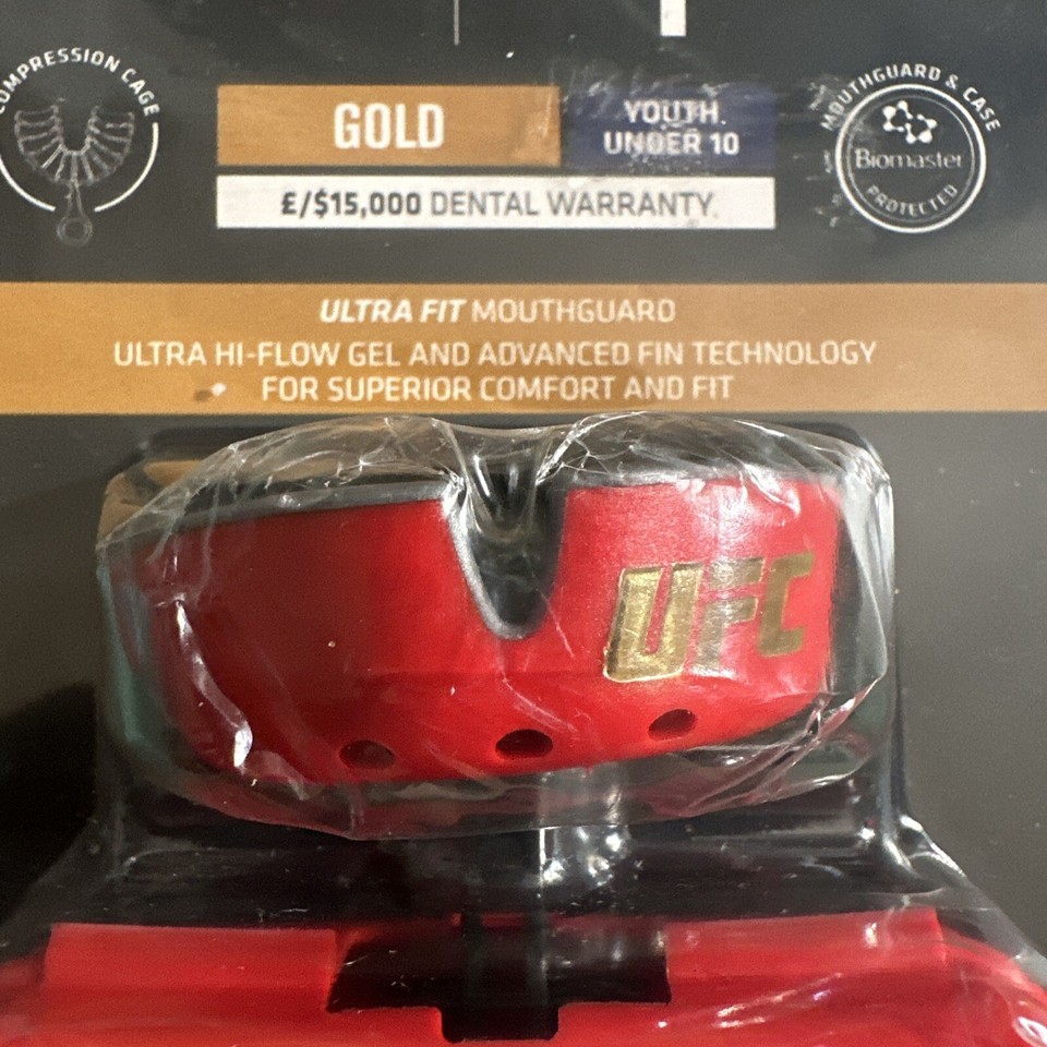 Opro Gold UFC Youth Under 10 Mouth Guard Black Gum Shield MMA Boxing ...