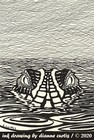 Alligator Zentangle Swamp Steampunk ACEO Art Print from original ink ...