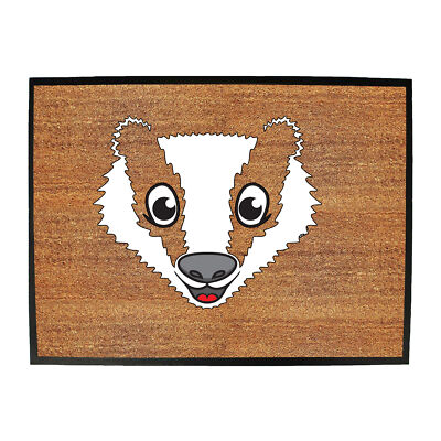 Badger Animal Face Ani Mates - Shed Bar Man Cave Novelty Funny Door Mat ...