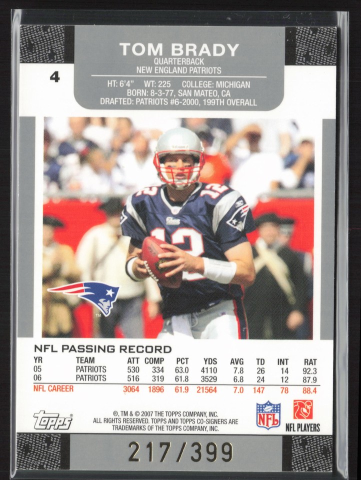 2007 Topps Co-Signers Tom Brady / Randy Moss Red /349 | eBay