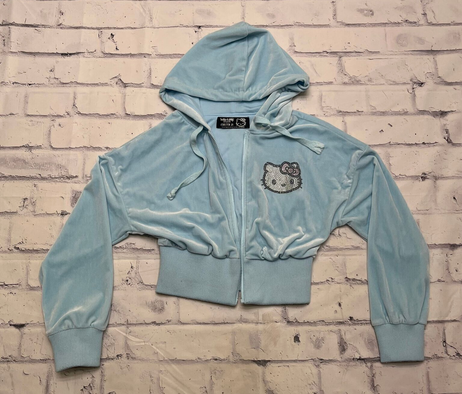 Hello Kitty and Friends Hoodie Blue Velour Forever 21… - Gem