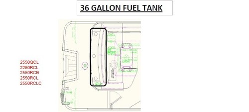 BENNINGTON PONTOON 36 GALLON FUEL TANK 44'' X 18'' X13'' WITH PICK UP ...