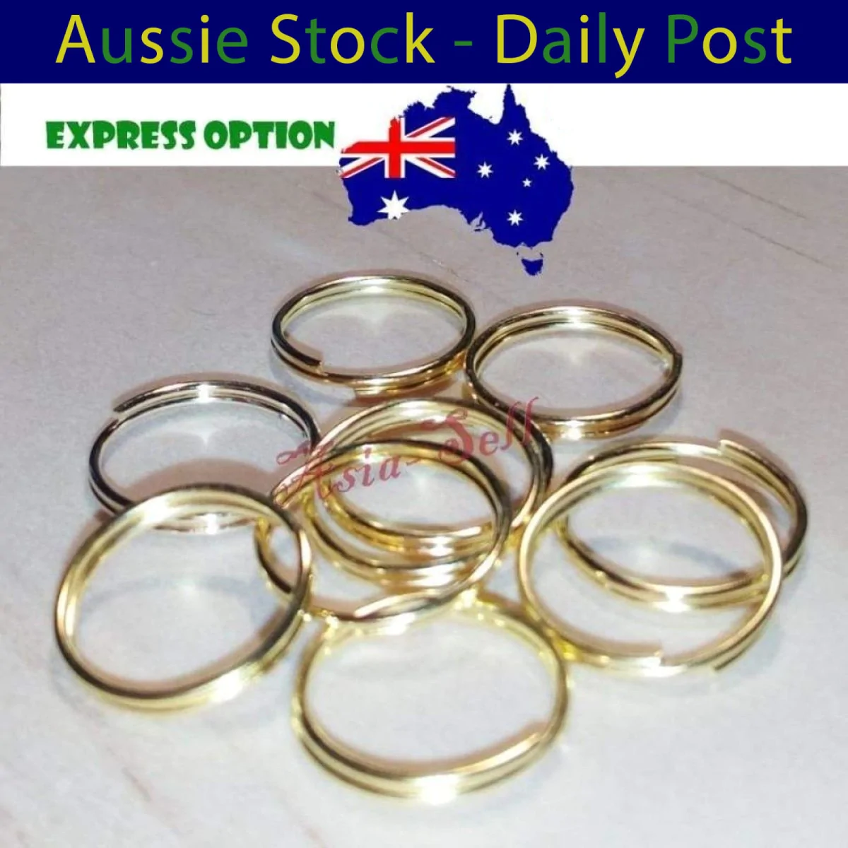 200x 12mm Gold Split Key Rings Small Keyrings Keys Double Loops Fashion ...