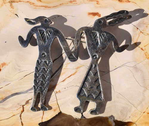 Aztec Love Brooch Male and Female Symbols Stamped 925… - Gem