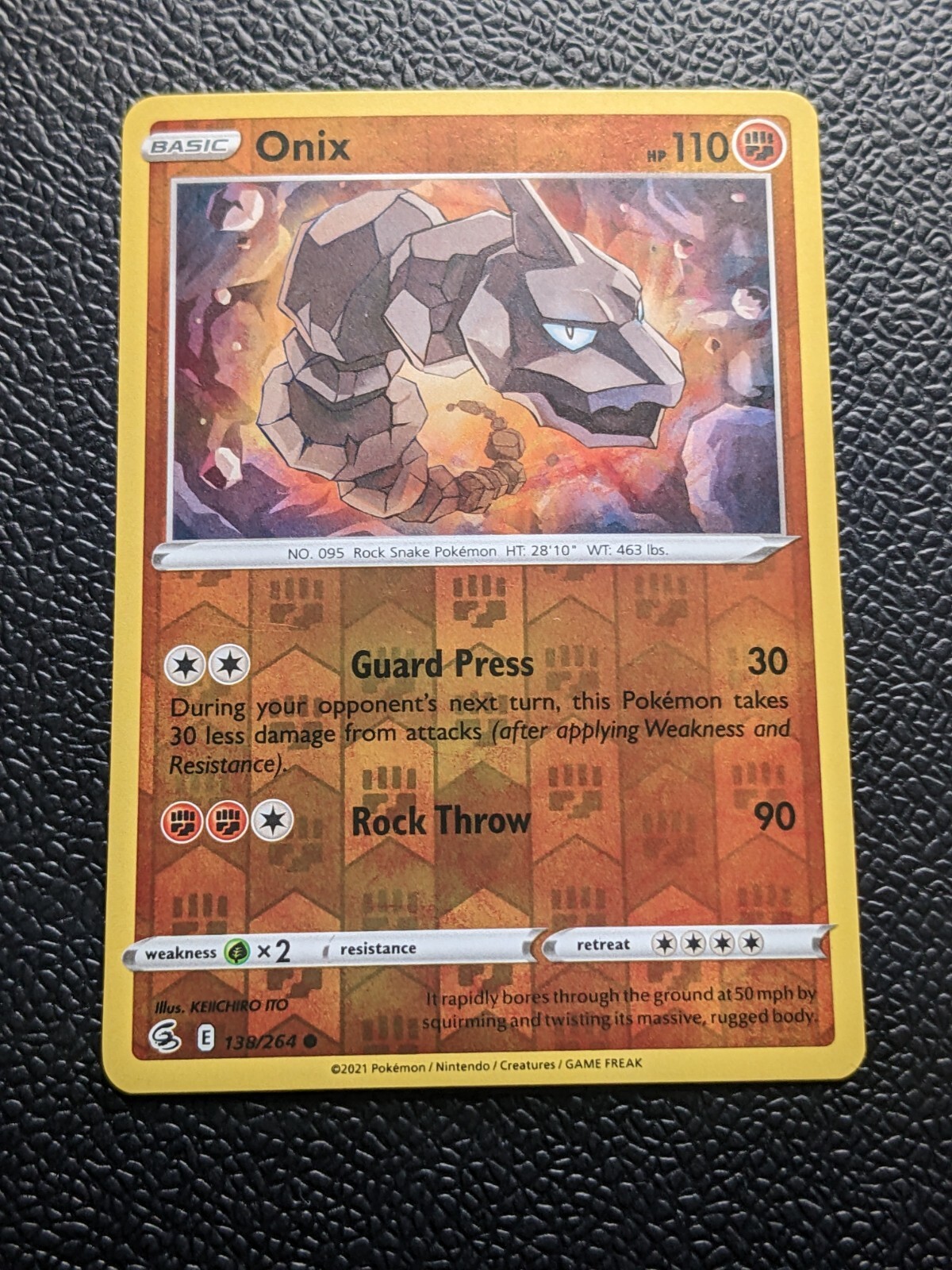 Onix 138/264 - 2021 Pokemon TCG - Fusion Strike Reverse Holo | eBay