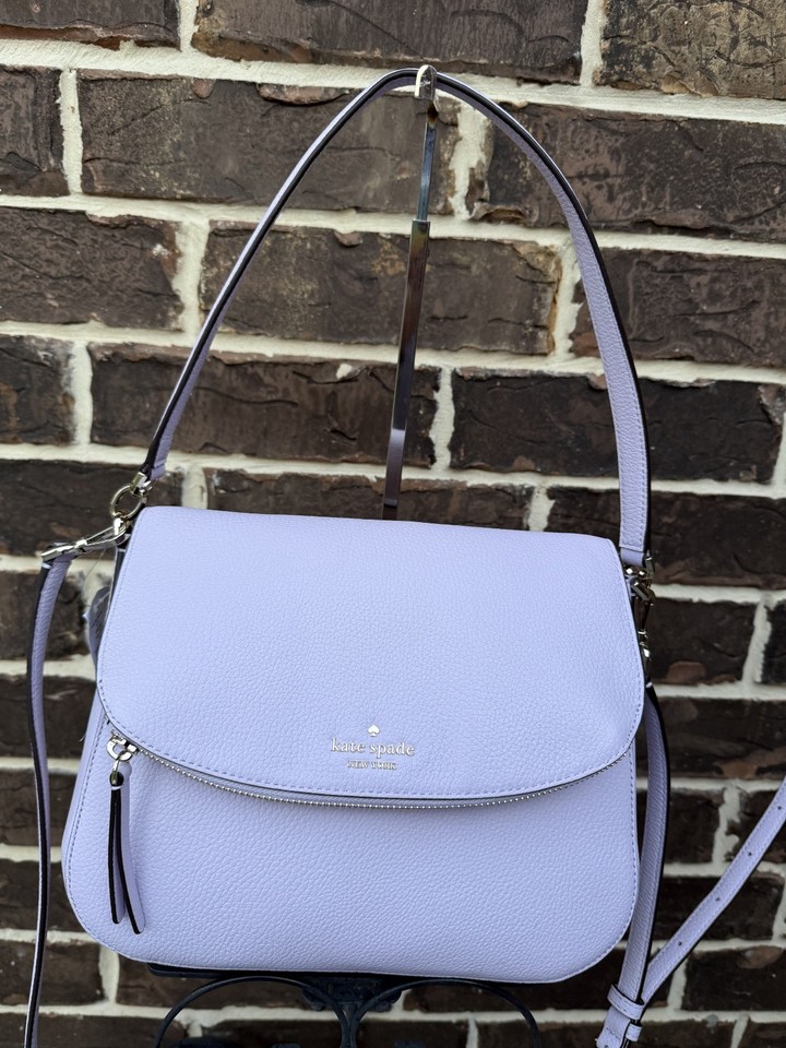 NWT $379 Kate Spade Jackson Medium Flap Shoulder Bag KG114 Violet light ...