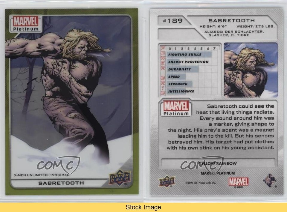 2023 Upper Deck Marvel Platinum High Series Yellow Rainbow Sabretooth ...