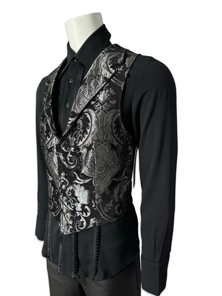 SHRINE Gothic Aristocrat Vampire Vest Jacket Victorian Tapestry Pirat ...