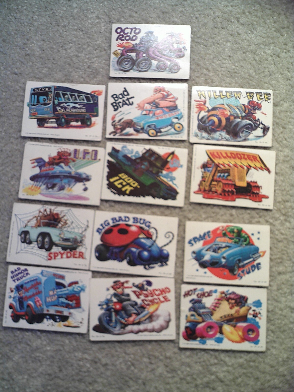 Lot of 13 Vintage 1980 Topps Weird Wheels Sticker Cards | eBay