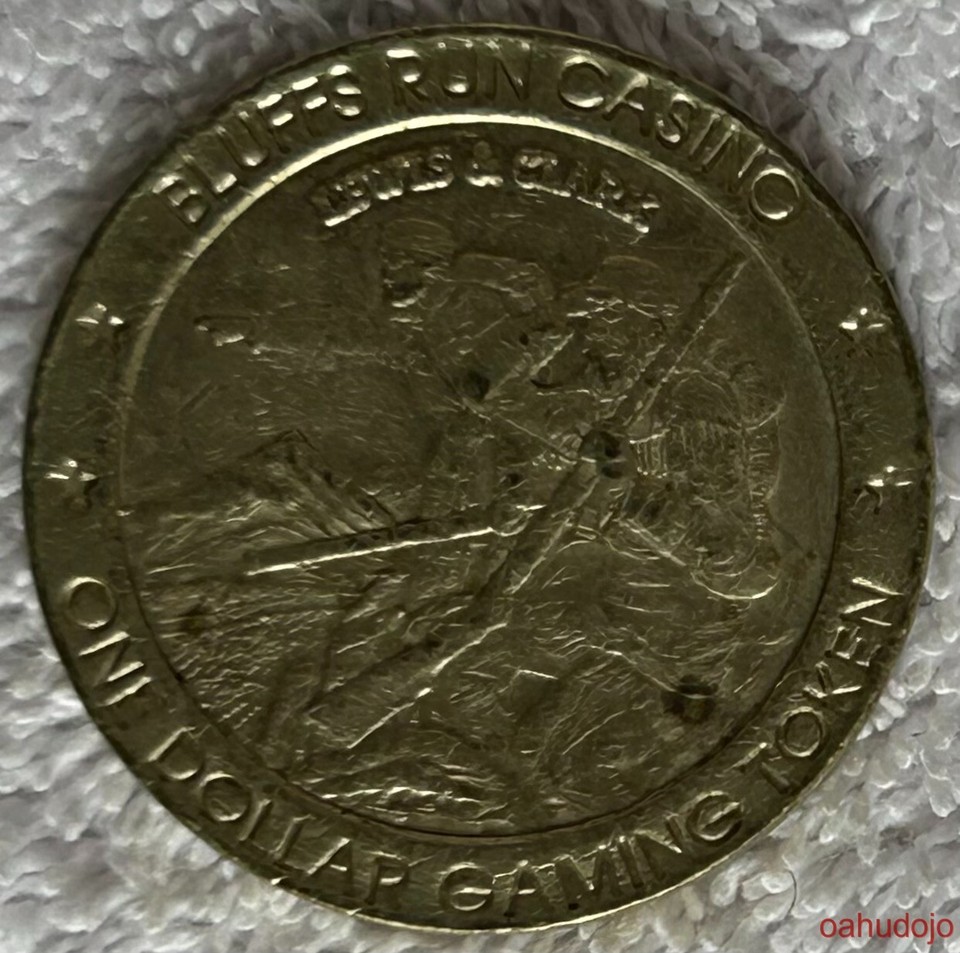 1995 BLUFFS RUN CASINO $1 Gaming Slot Token Obsolete Closed Council ...