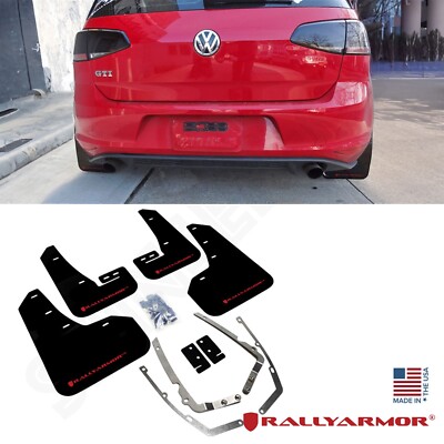 Rally Armor Black Mud Flaps Red Logo for 2015-2021 VW MKVII Golf except ...