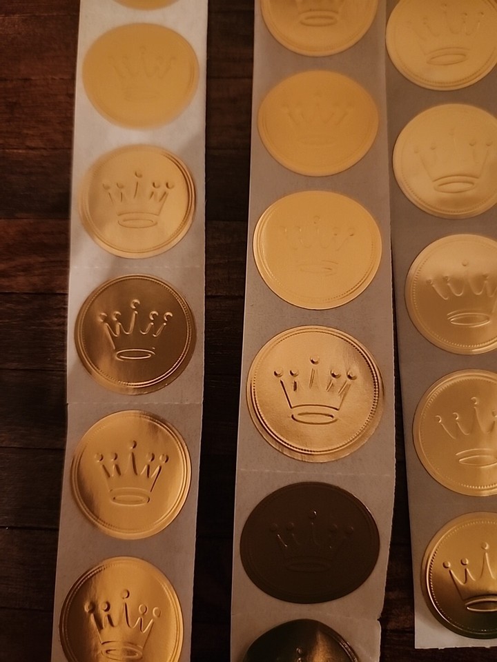 Hallmark Gold Crown Foil Seals 1” Diameter Stickers Lot of 38 Unused | eBay