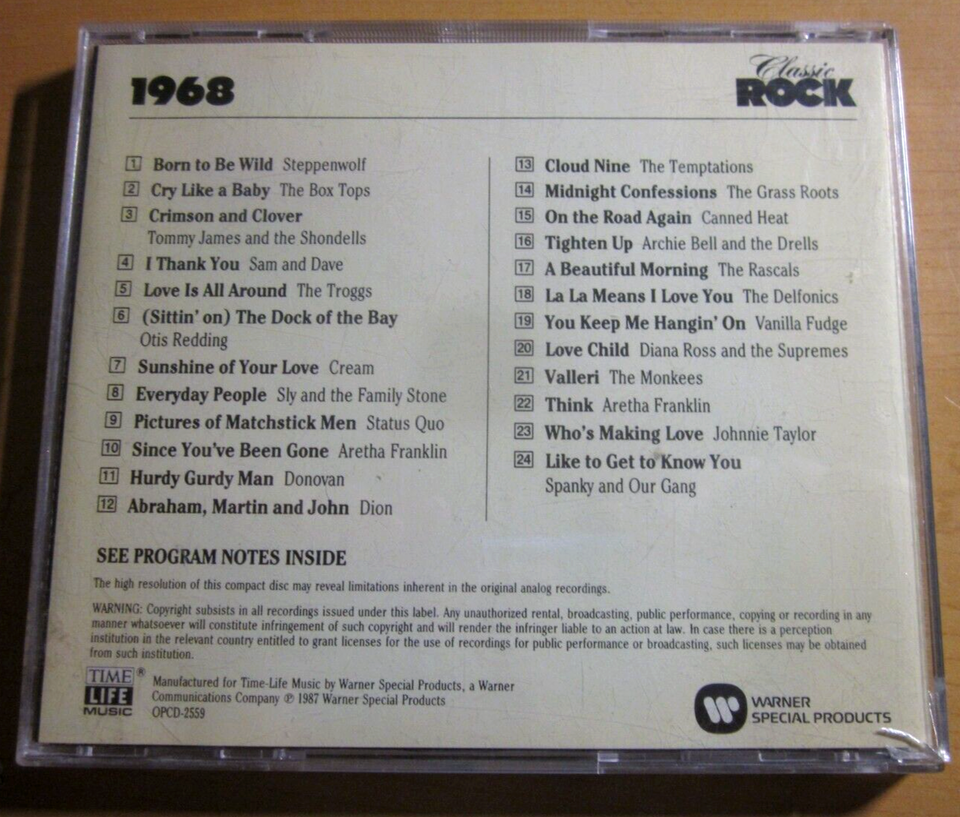 TIME LIFE: CLASSIC ROCK 1964 - 1969 Pick your CD! Excellent - Mint ...