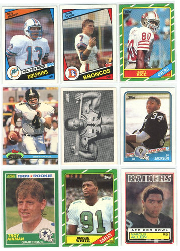 18 Card Lot Dan Marino John Elway Jerry Rice w/ 1984 & 1986 Topps ...