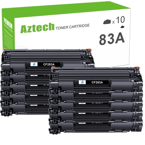 10 Black Toner High Yield For HP 83A CF283A Laserjet M201dn M225dn ...