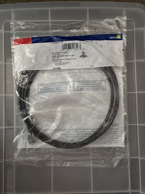 Leviton 6AS10-7E 7FT / 2.1M Cat 6A Black Patch Cable TVS Ethernet | eBay