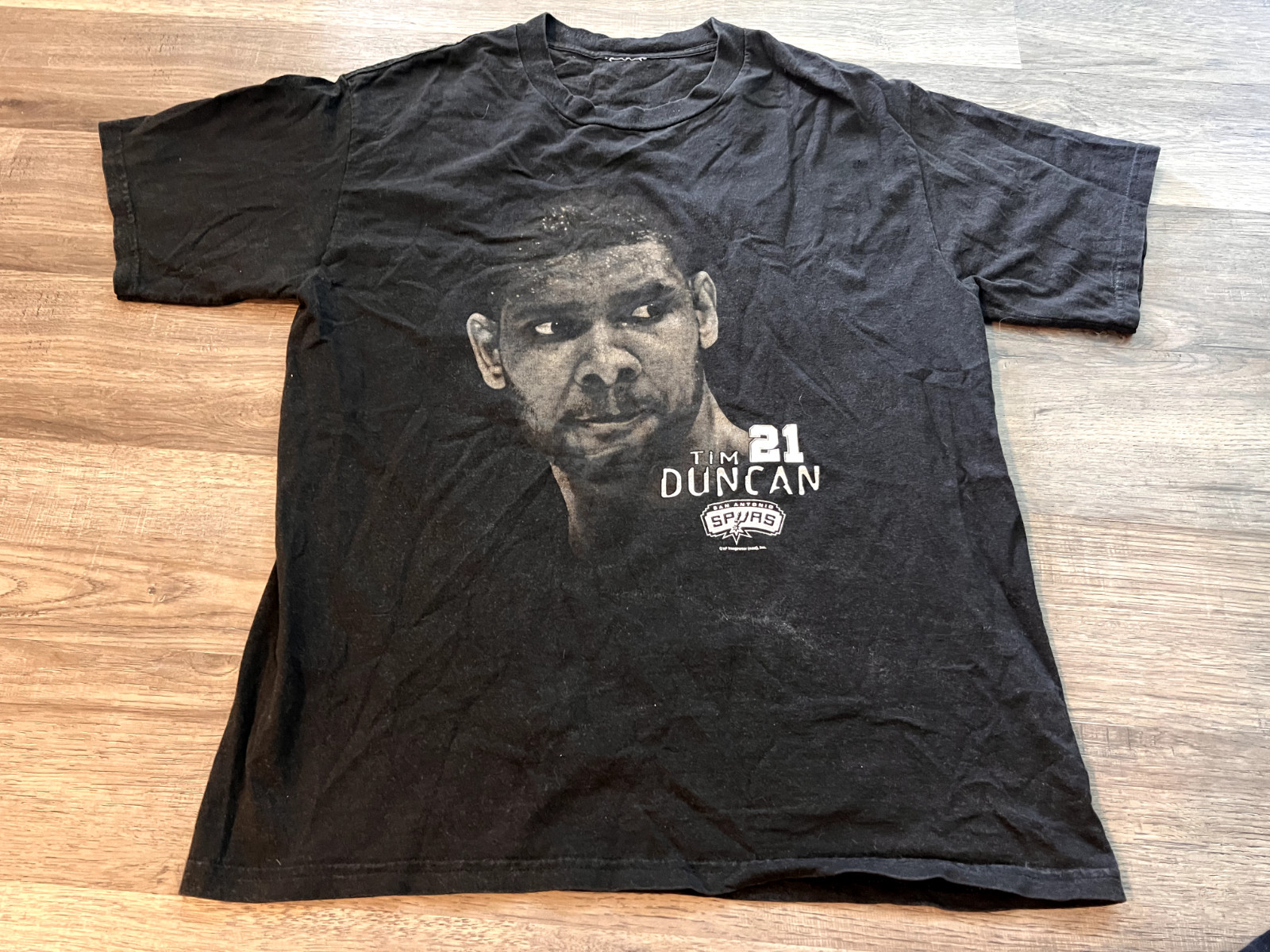 1990's Tim Duncan 21 San Antonio Spurs Shirt Black V… - Gem
