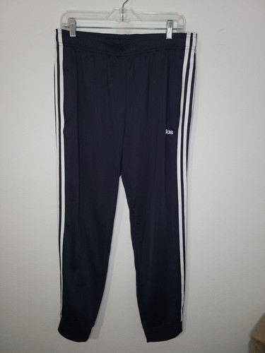 Adidas 3 Stripe Mens Large Tapered Tricot Dark Blue Track Pants DU0452 ...