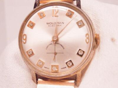 1960s VINTAGE WOLDMAN ELECTRA GOLD TONE WRISTWATCH, MINT IN ORIGINAL ...