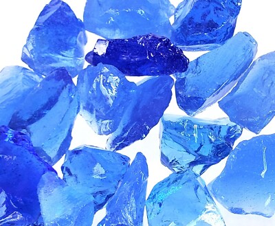 Crushed CRYSTAL BLUE Glass, 2 lbs, Large Size, for Tumbling or Decor | eBay