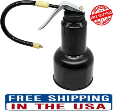 Metal Oil Can, Oil Pump Can with Spout Flexible, Hand Pump Oiler Can ...
